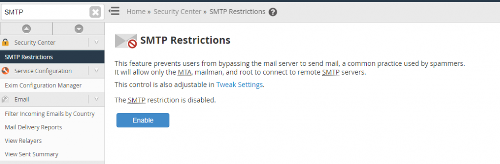 Whm Need To Disable Smtp Restrictions For Using External Smtp Servers For Sending Emails